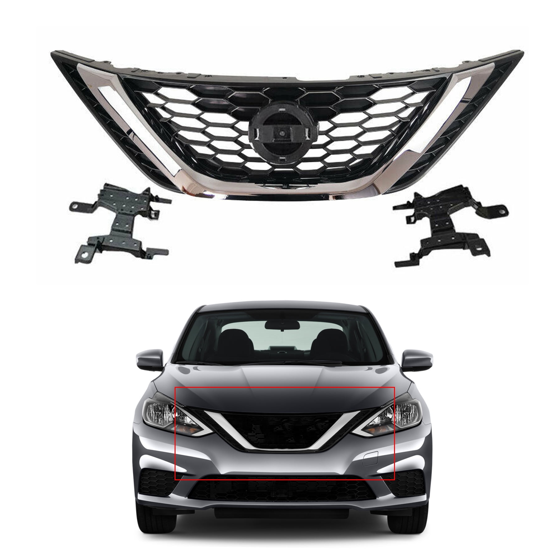 Genrics Mesh Front Hood Bumper Grill Grille Cover Replacement for 2016 ...