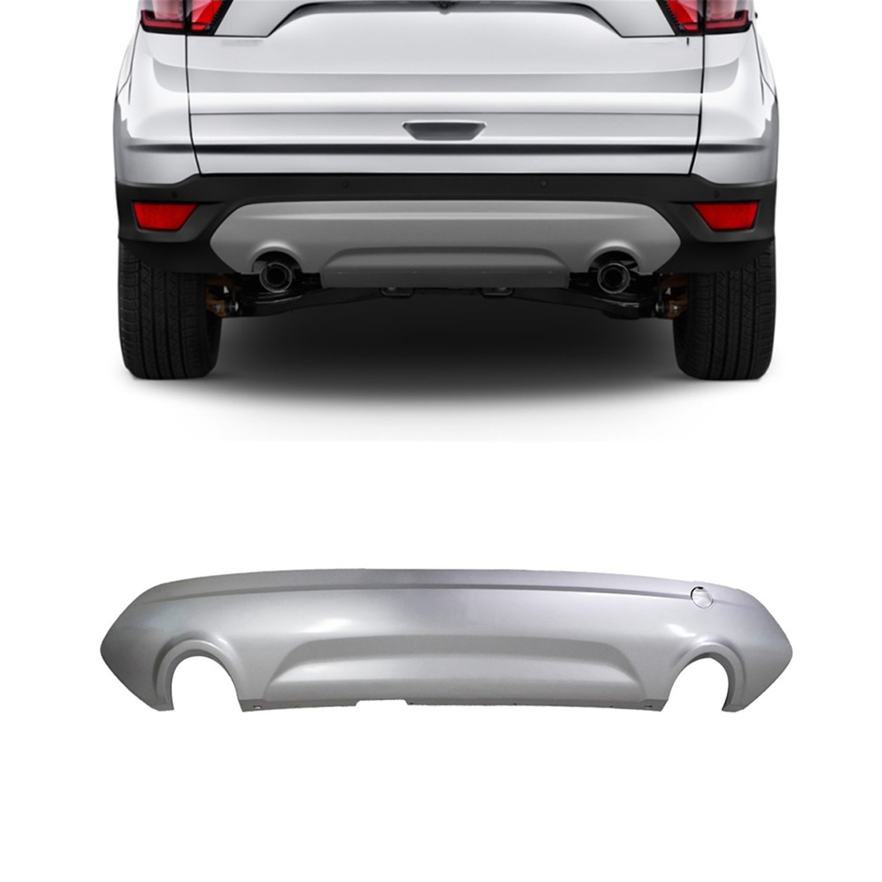 Genrics Silver Rear Lower Bumper Cover Fit for Ford Escape 2013 2014 ...