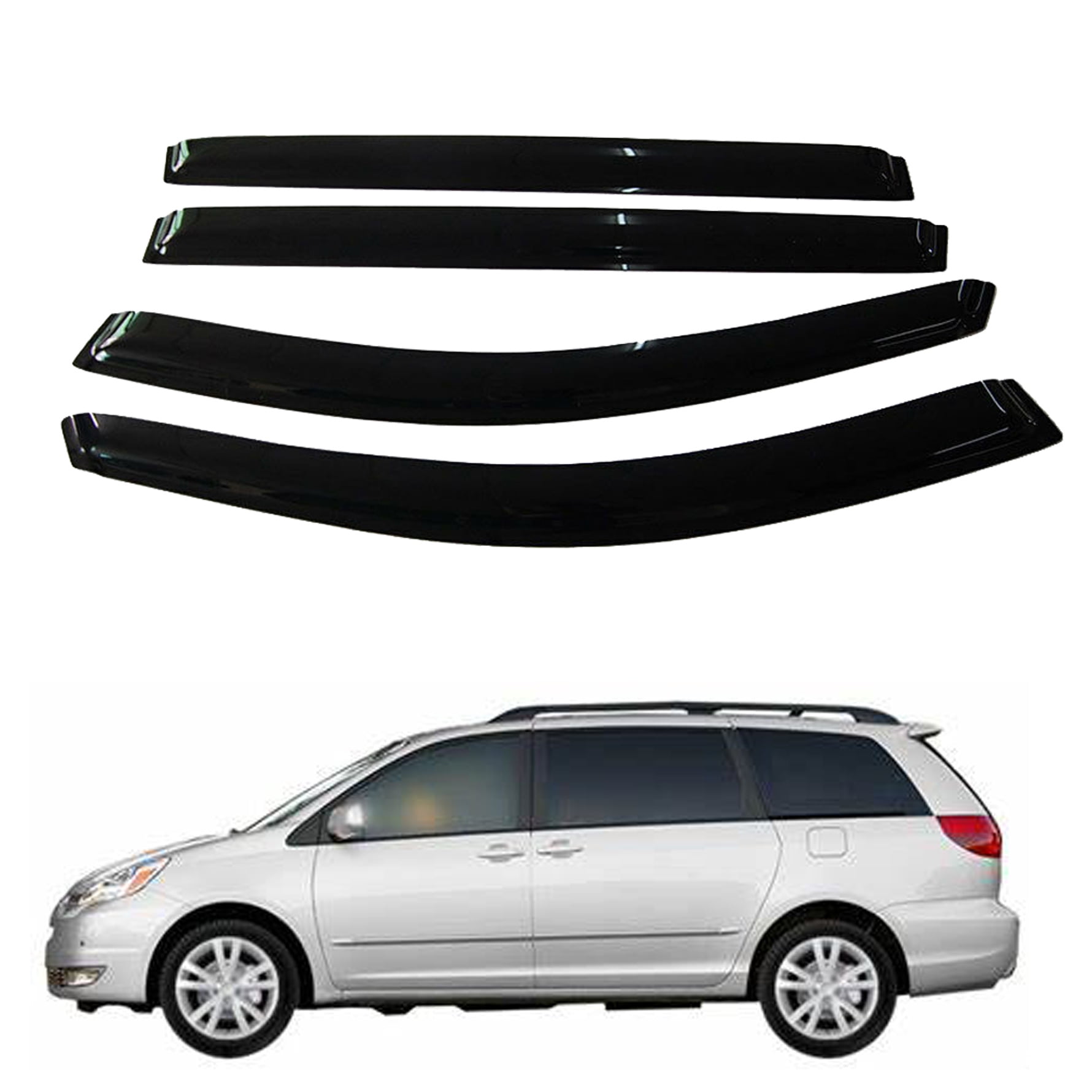 Genrics Window Visors Sun Rain Guards - Window Deflectors for Car 4 ...