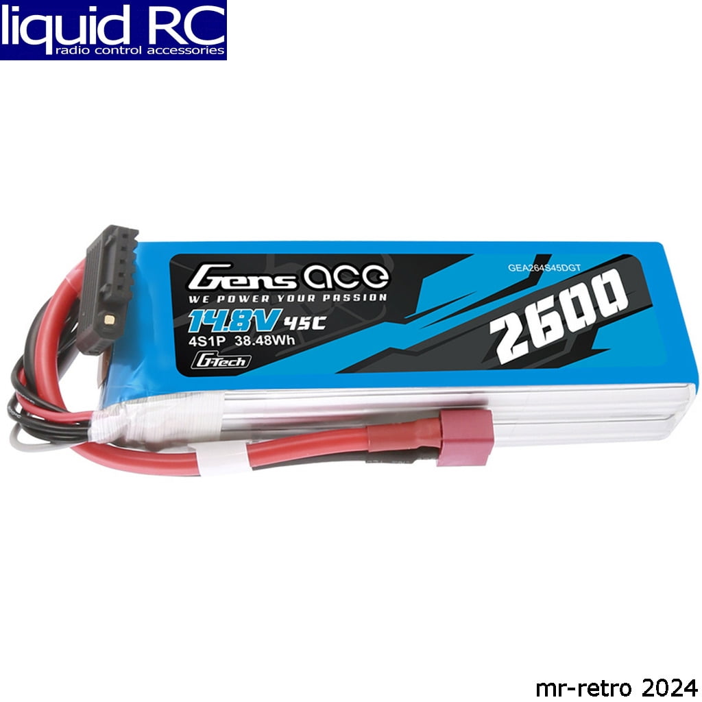 Gens Ace 2600mA 4S1P 14.8V G-Tech Lipo Battery Pack With Deans Plug ...