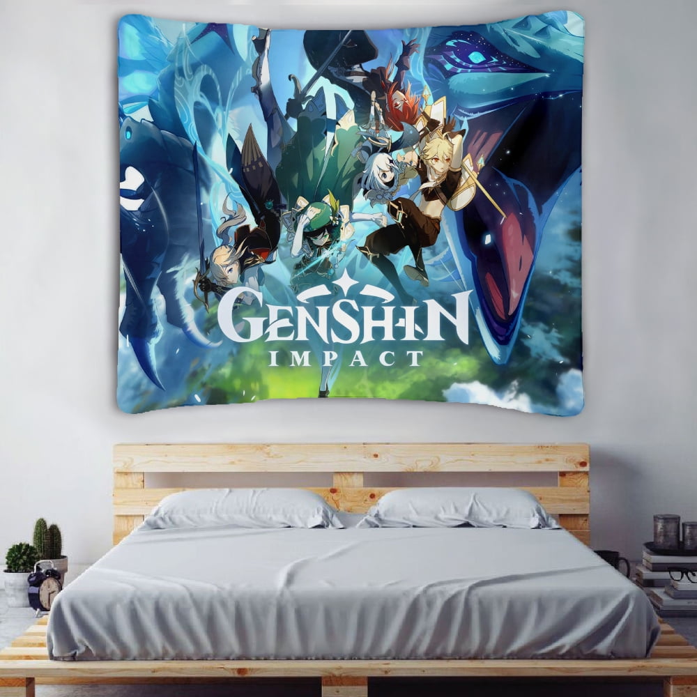 Genshin Christmas Tapestry,Genshin Impact Monster Hanging Cloth for ...