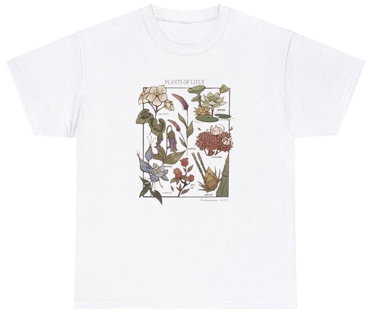 Genshin Flower T Shirt Plants Of Liyue Gamer Impact Gift Anime Venti ...