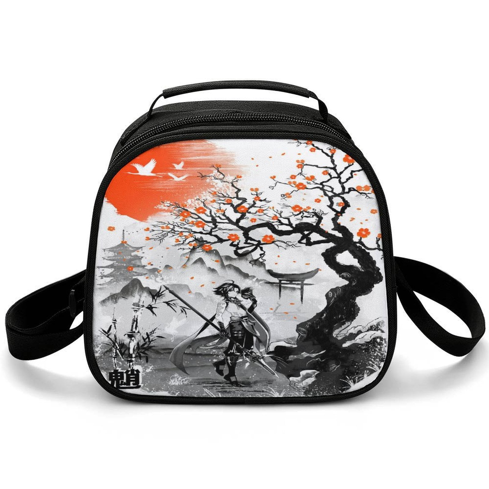 Genshin Impac Lunch Box with Portable Tableware Lunch Bag Shoulder ...
