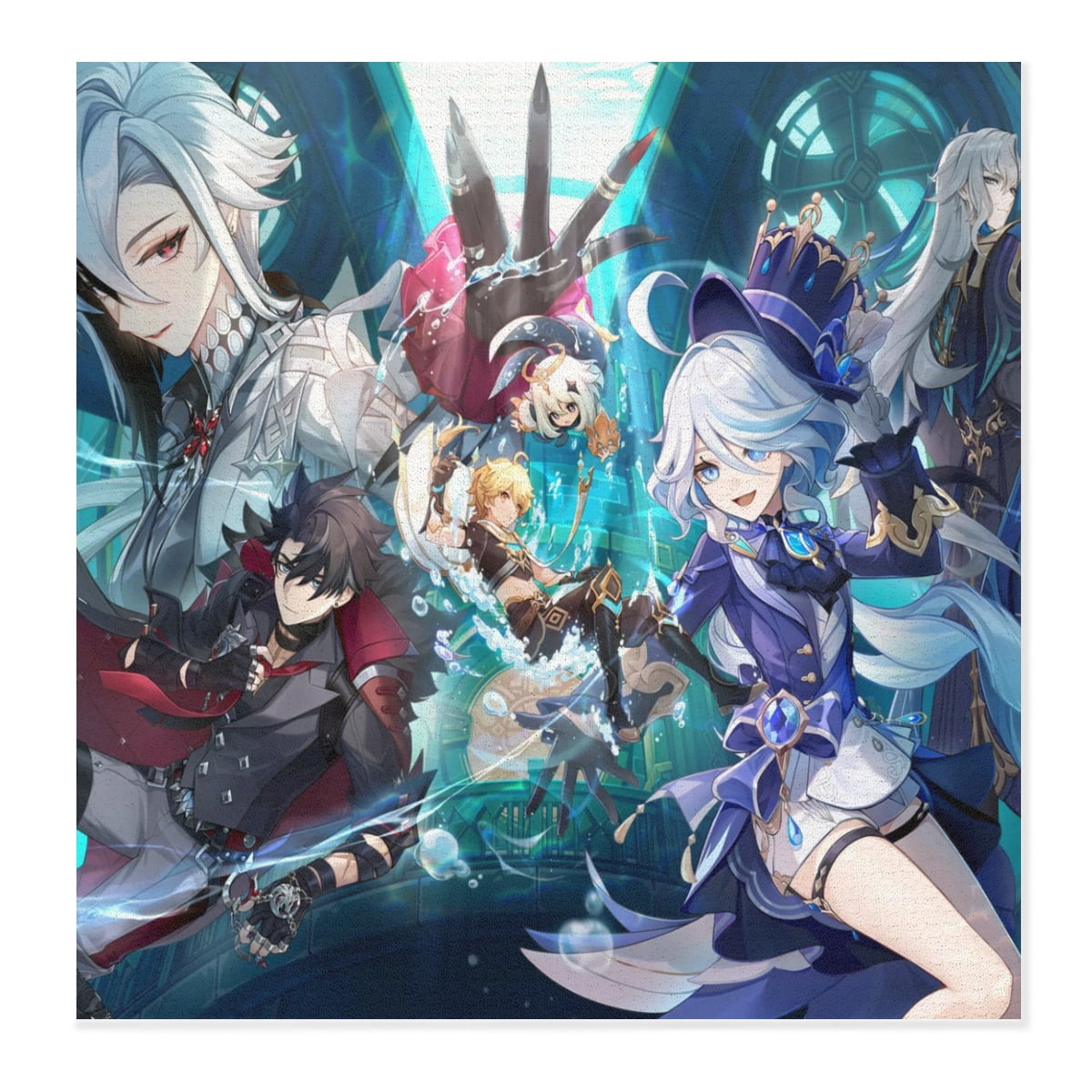 Genshin Impact Anime Kitchen Countertop Dish Drying Mat, Microfiber ...