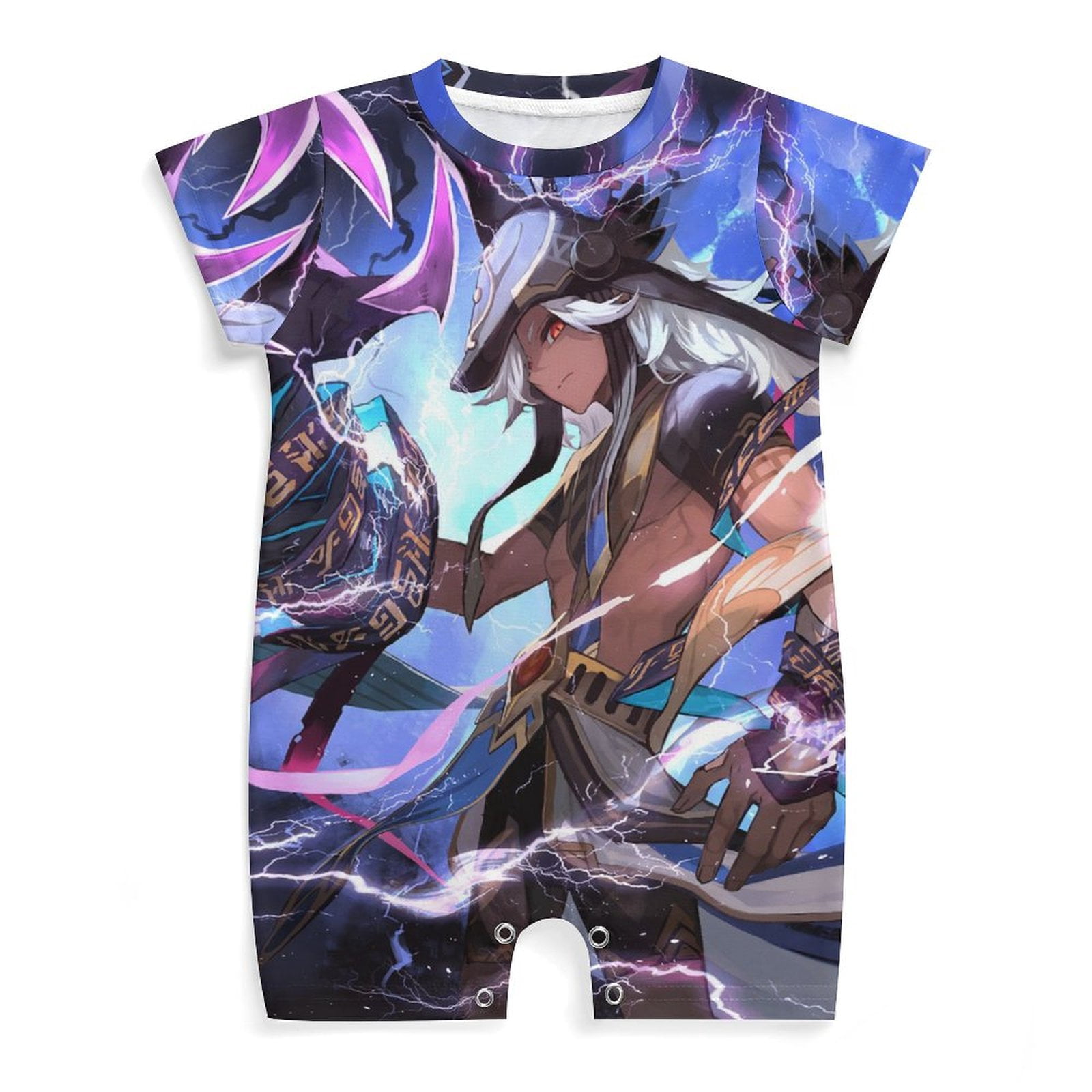 Genshin Impact Baby Boy Girl Short Sleeve Romper Clothing Set Print ...