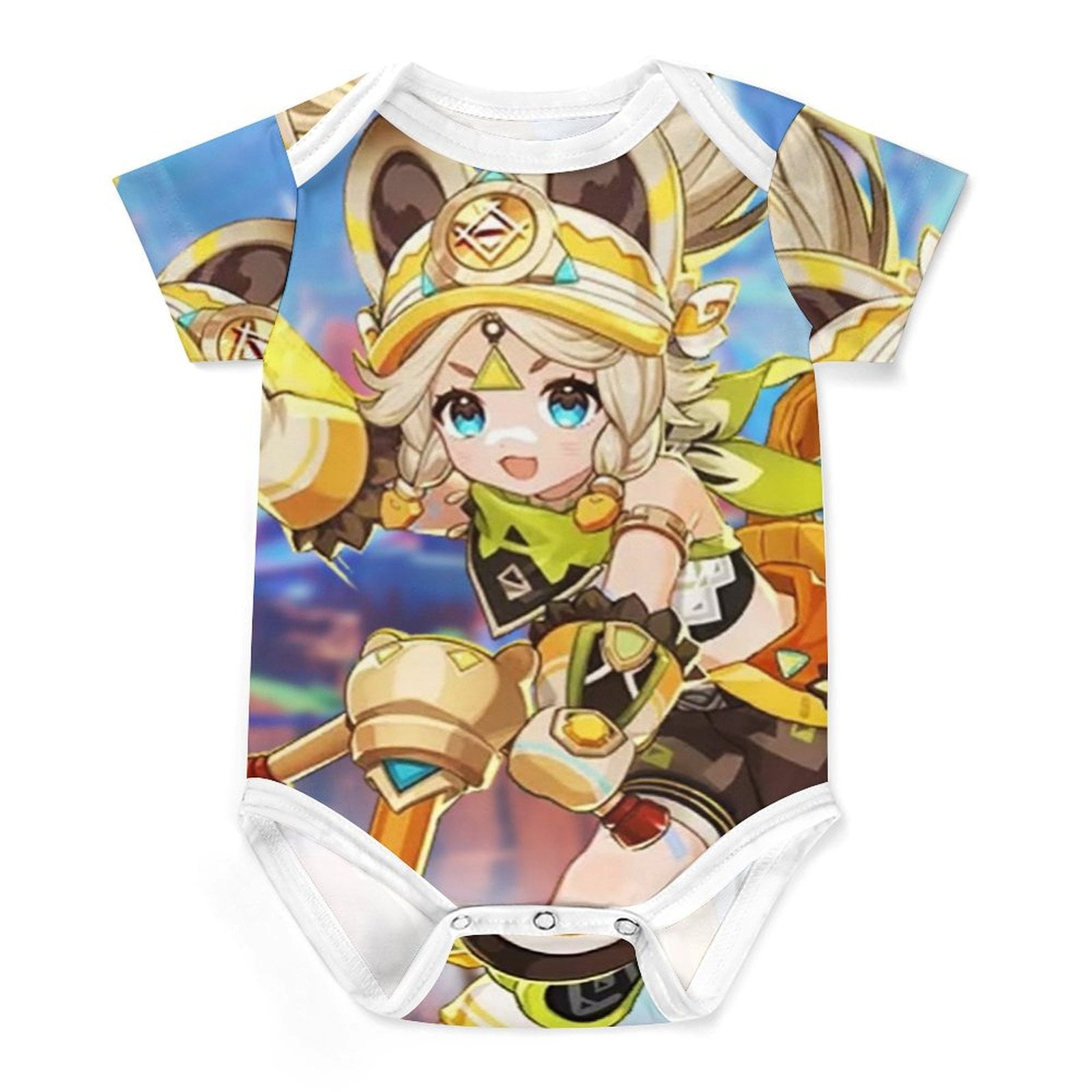 Genshin Impact Baby Boy Girl Short Sleeve Romper Clothing Set Print ...