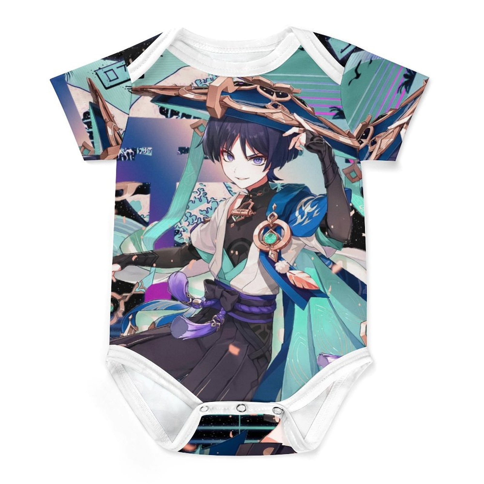 Genshin Impact Baby Boy Girl Short Sleeve Romper Clothing Set Print ...