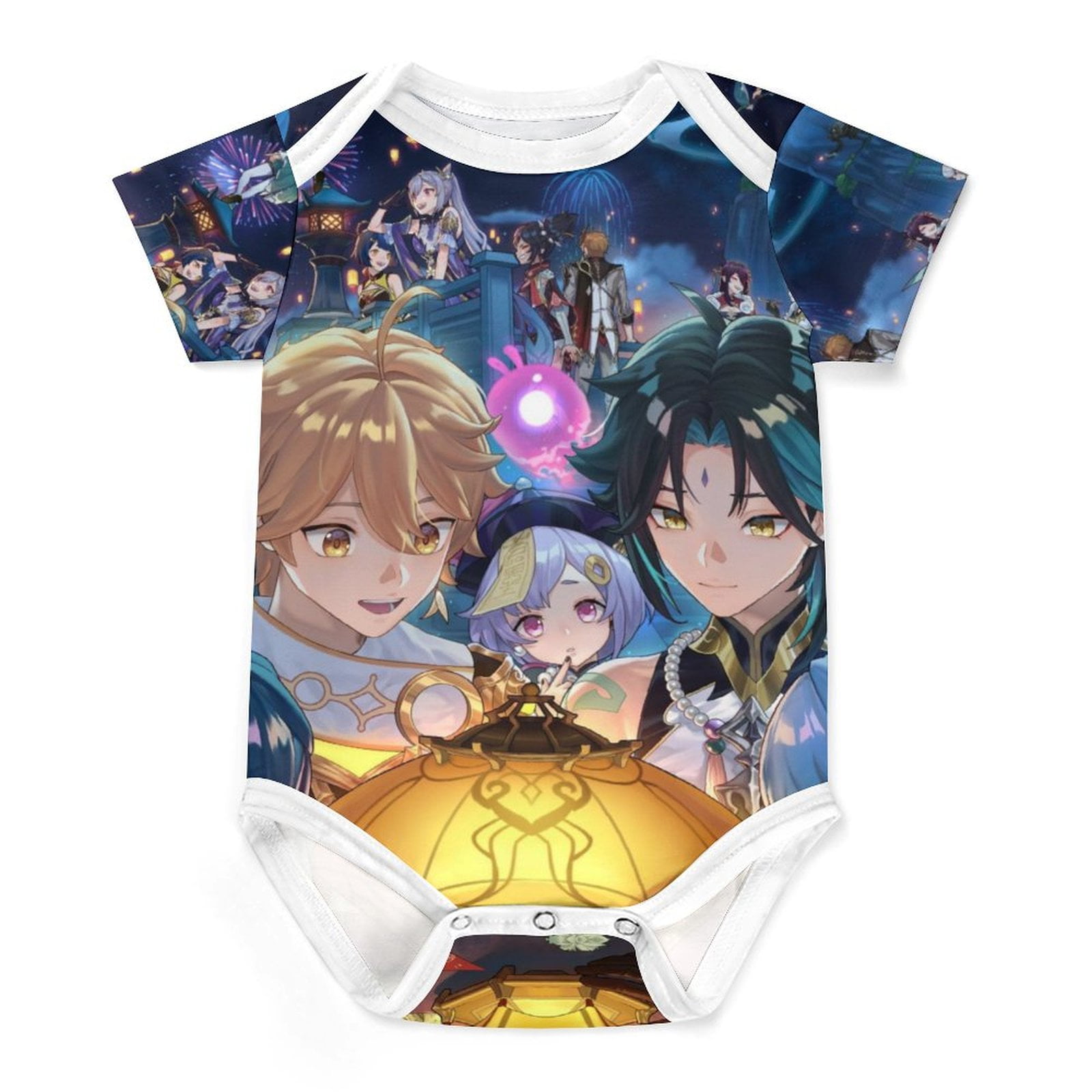 Genshin Impact Baby Boy Girl Short Sleeve Romper Clothing Set Print ...