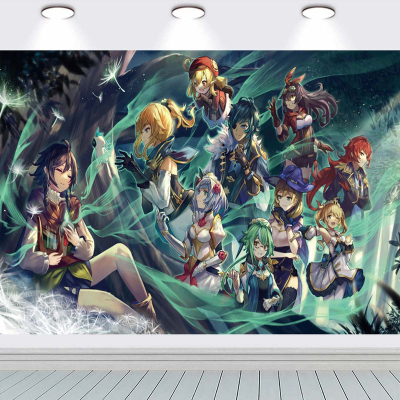 Genshin Impact Backdrop Background Banner Taspestry Wall Decor Birthday ...