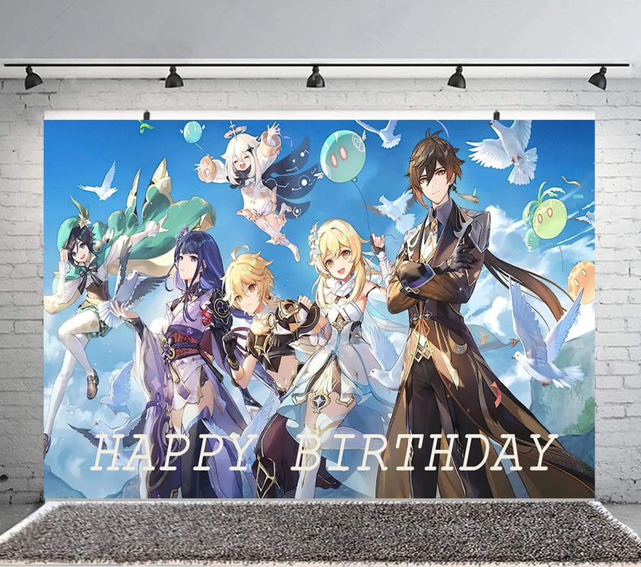 Genshin Impact Backdrop Banner Party Supplies Poster Movie Theme ...