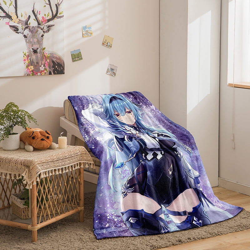 Genshin Impact Blanket Eula Bedroom Soft Plush Flannel Throw Game Anime ...