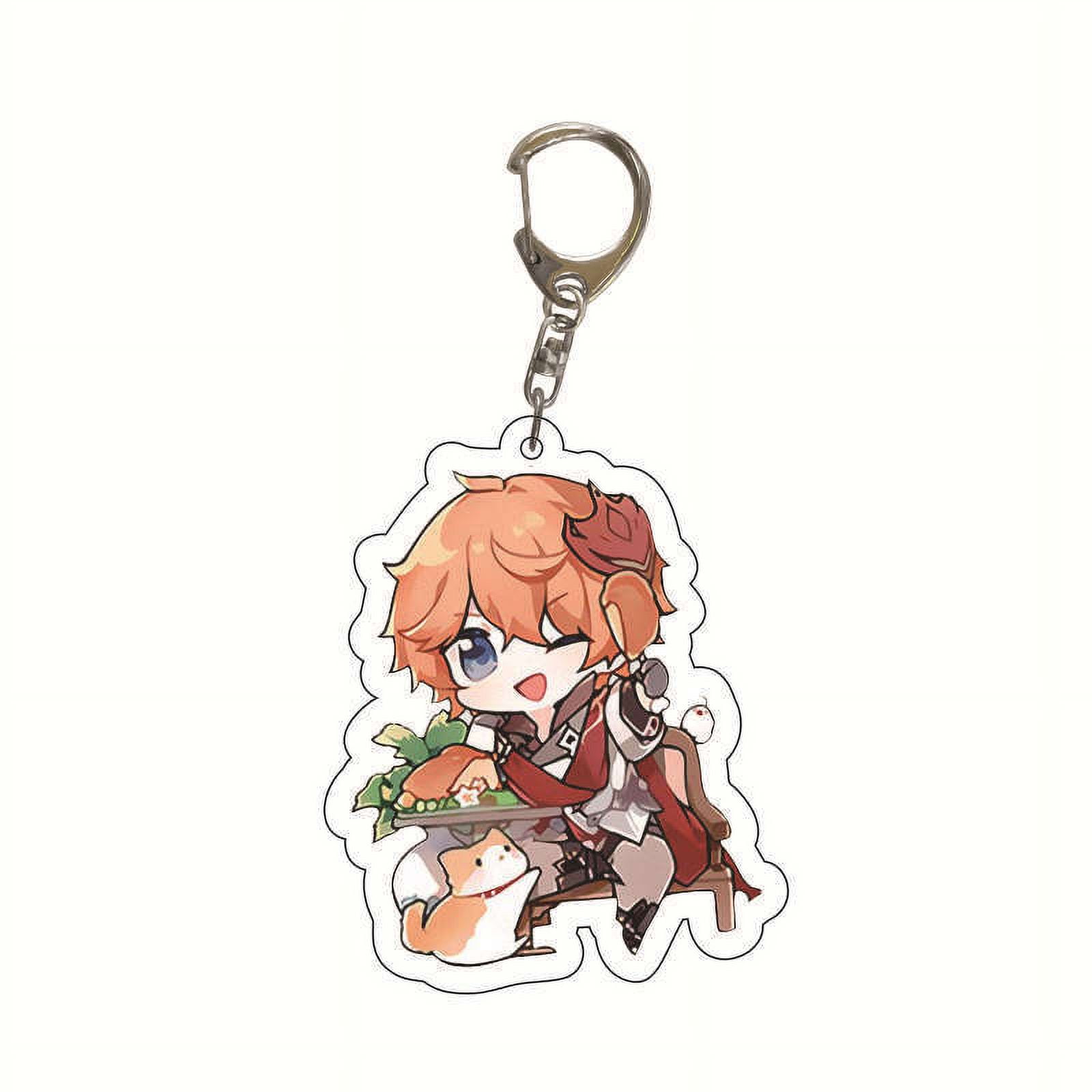 Genshin Impact Cartoon Game Anime Acrylic Keychain Thunder General ...