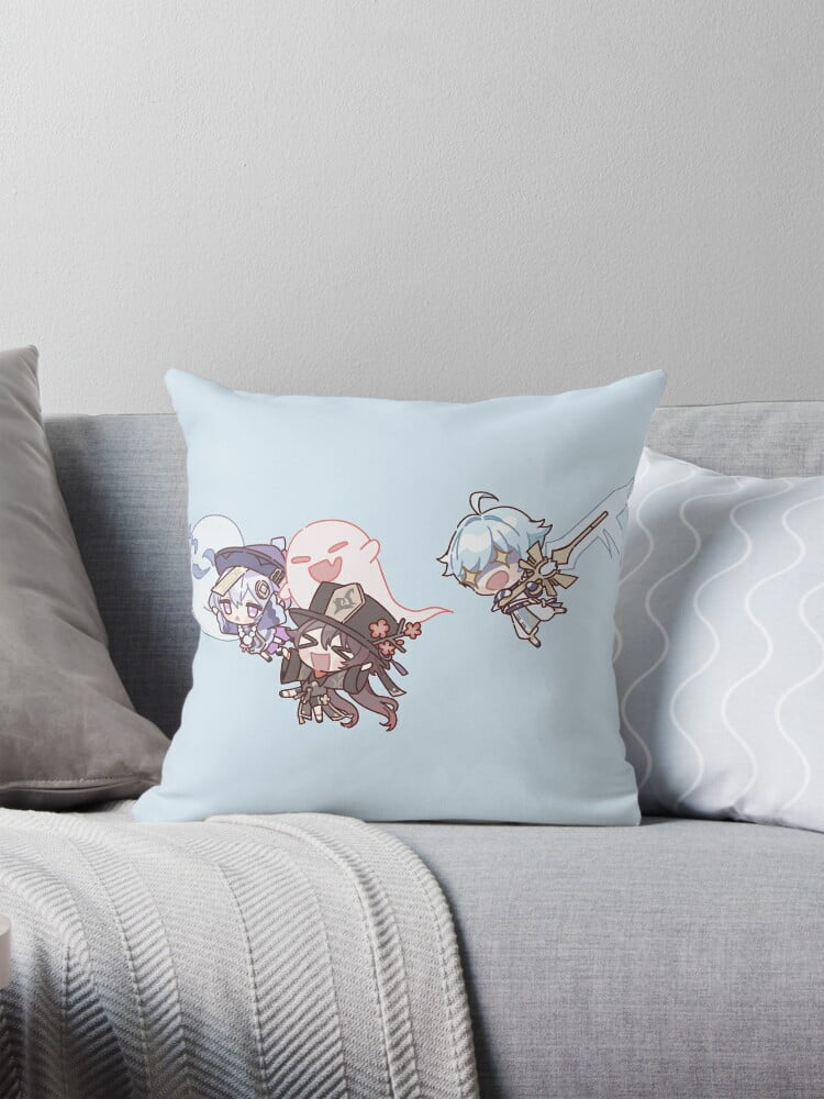 Genshin Impact Chibi Chongyun, Qiqi, and Hu Tao Pillow - Walmart.com