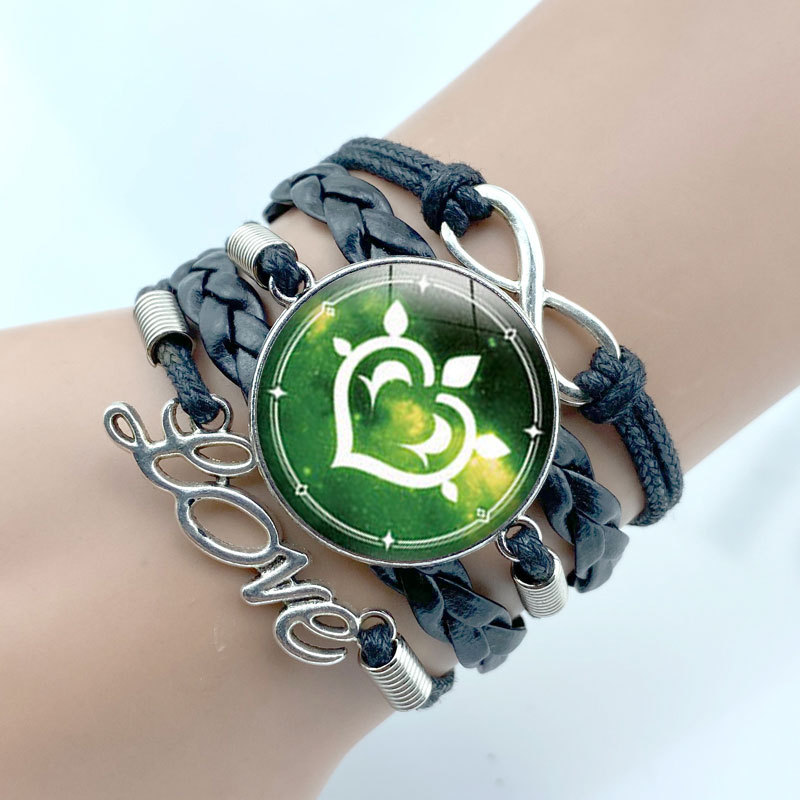 Genshin Impact Cosplay Bracelet Anime 7 Elements Hand Knitting ...