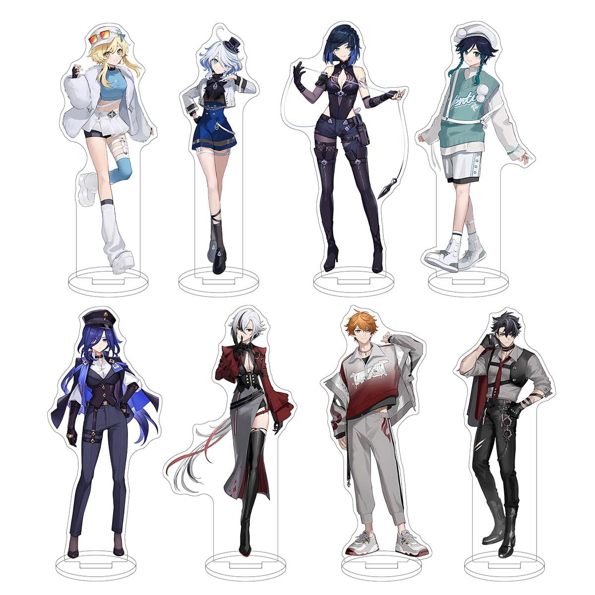 Genshin Impact Figure 8Pcs Character Acrylic Stand Beautiful HD ...
