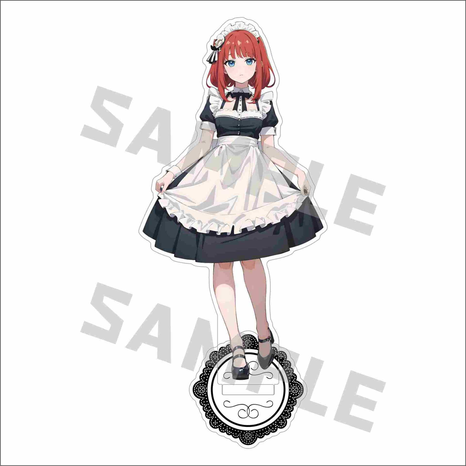 Genshin Impact Figure Cute Maid Acrylic Stand Figure Beautiful Double ...