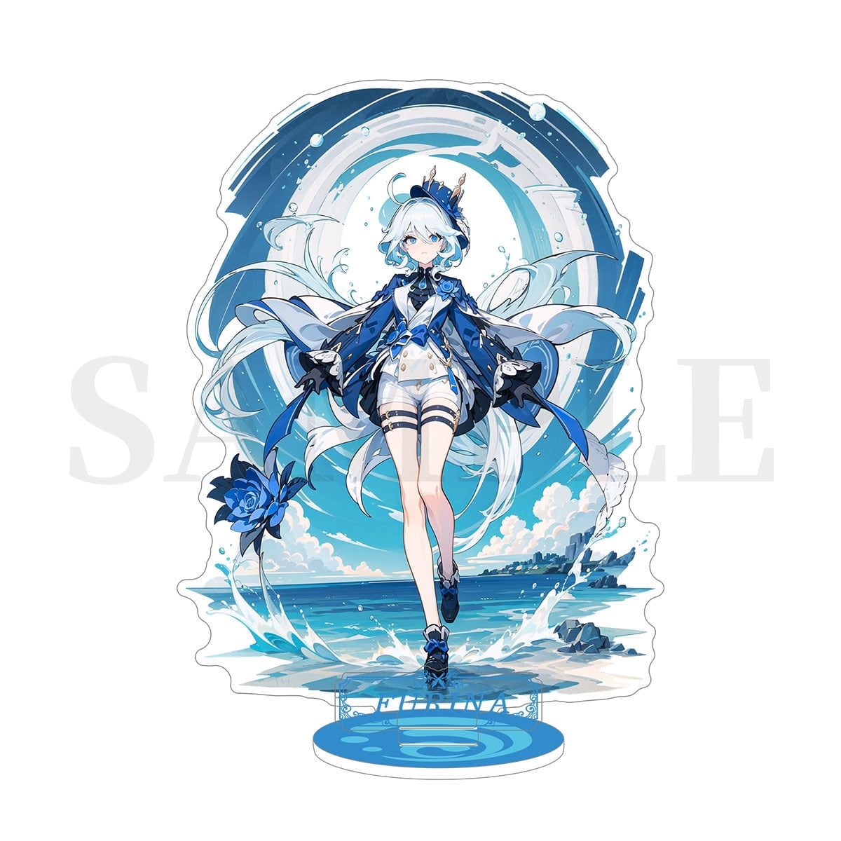 Genshin Impact Figure Furina Water God Acrylic Stand Figure Beautiful ...