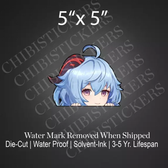 Genshin Impact Ganyu Chibi Anime Wink Vinyl Stickers Waterproof Sticker ...