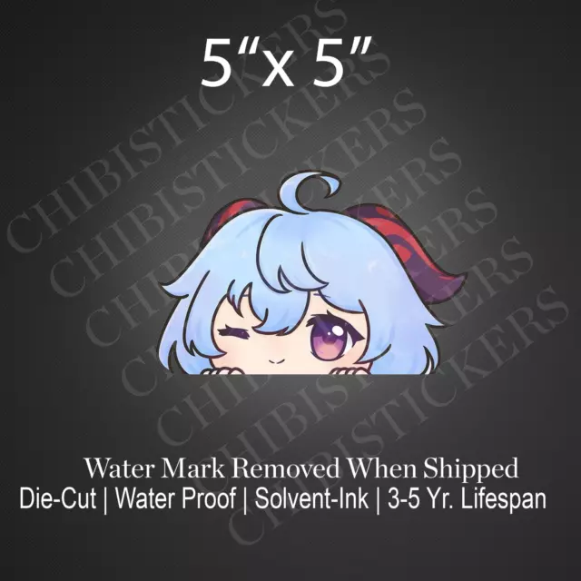 Genshin Impact Ganyu Chibi Anime Wink Vinyl Stickers Waterproof Sticker ...