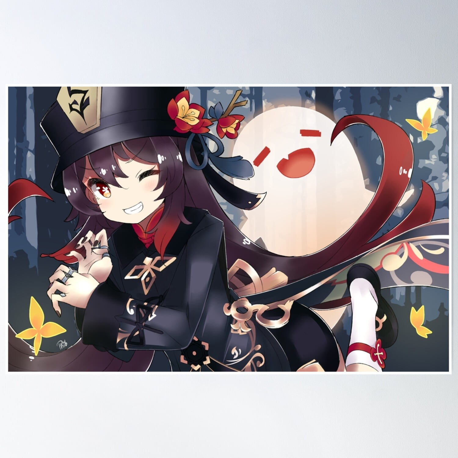 Genshin Impact - Hu Tao Poster 11X17" Poster Wall Art, Modern Wall ...