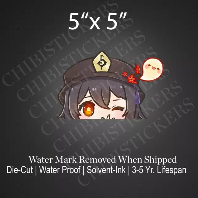 Genshin Impact Hu Tao Winking Sticker Vinyl Stickers Waterproof Sticker ...