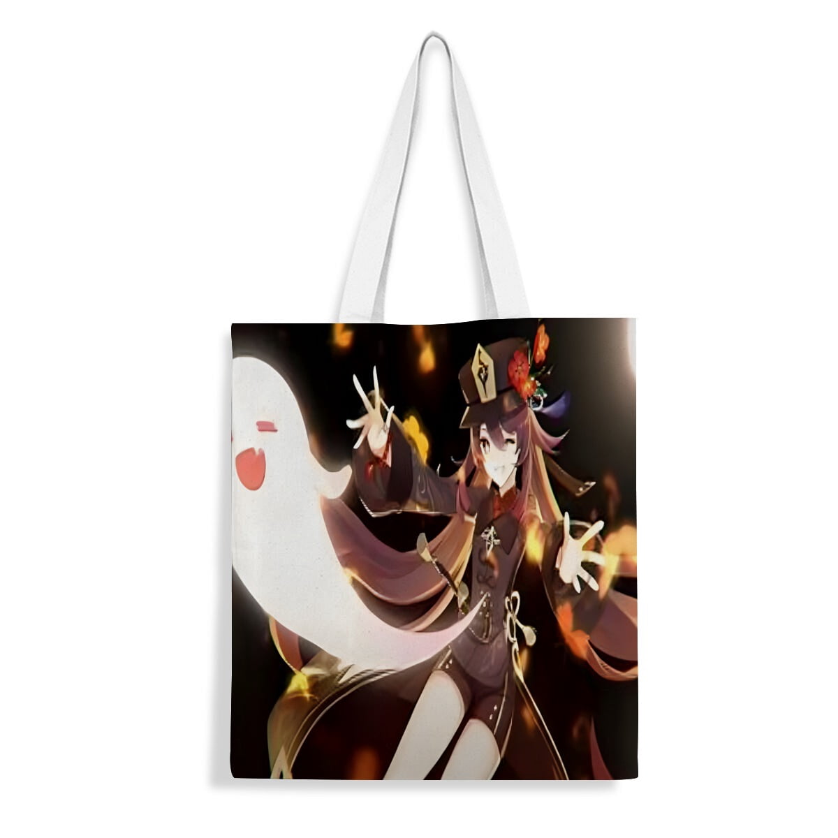 Genshin Impact Hu Tao canvas Tote Bag for Women Aesthetic Cute Cat ...
