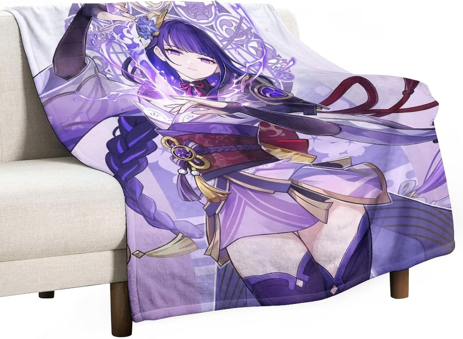 Genshin Impact Inazuma Raiden Shogun Anime Blanket 50"40" Super Soft ...
