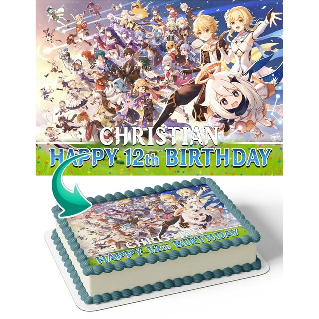 Genshin Impact JK Edible Image Cake Topper Personalized Birthday Sheet ...