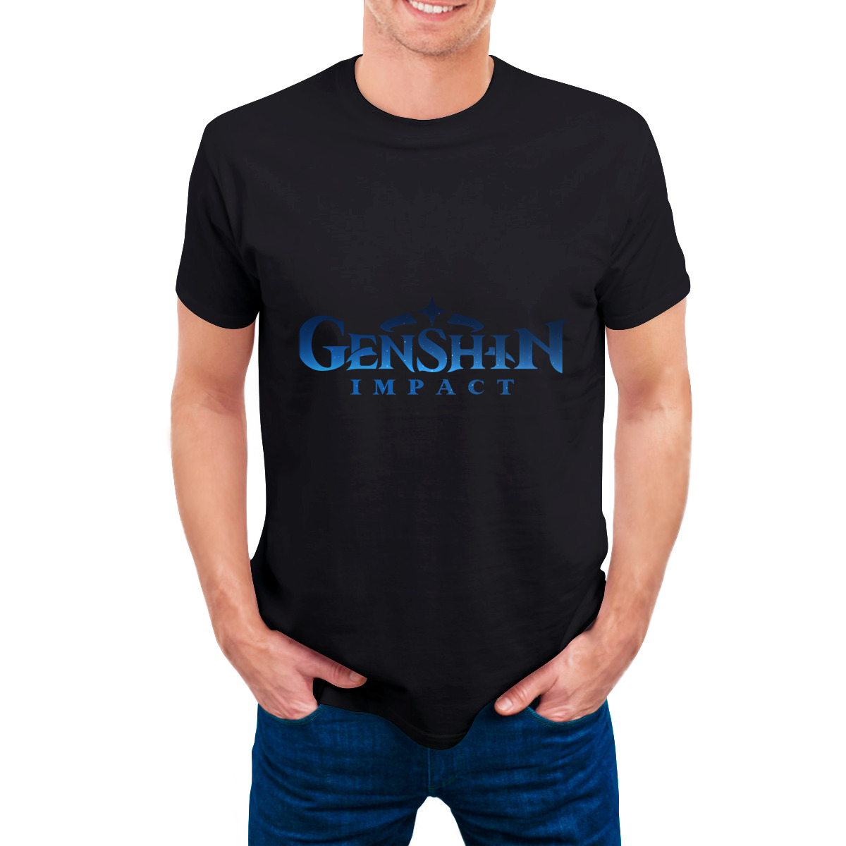 Genshin Impact Men's Logo Short Sleeve T-Shirt - Walmart.com