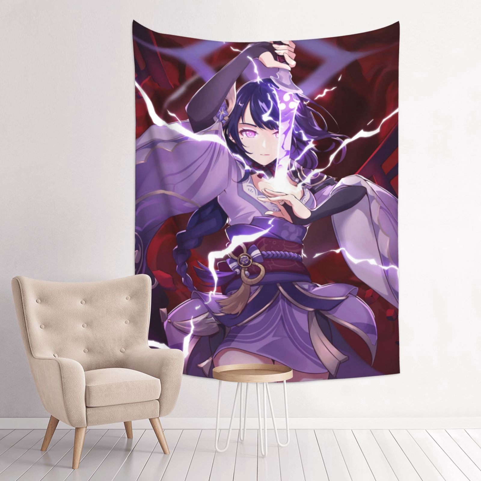 Genshin Impact Raiden Shogun Anime Tapestry Indian Wall Hanging ...