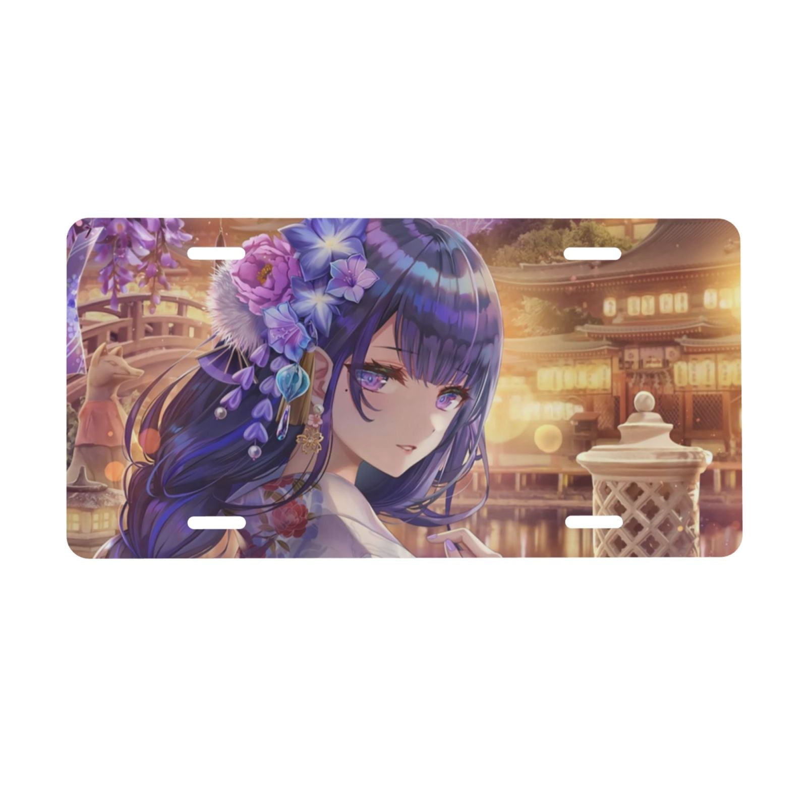 Genshin Impact Raiden Shogun License Plate, Car Front License Plates ...