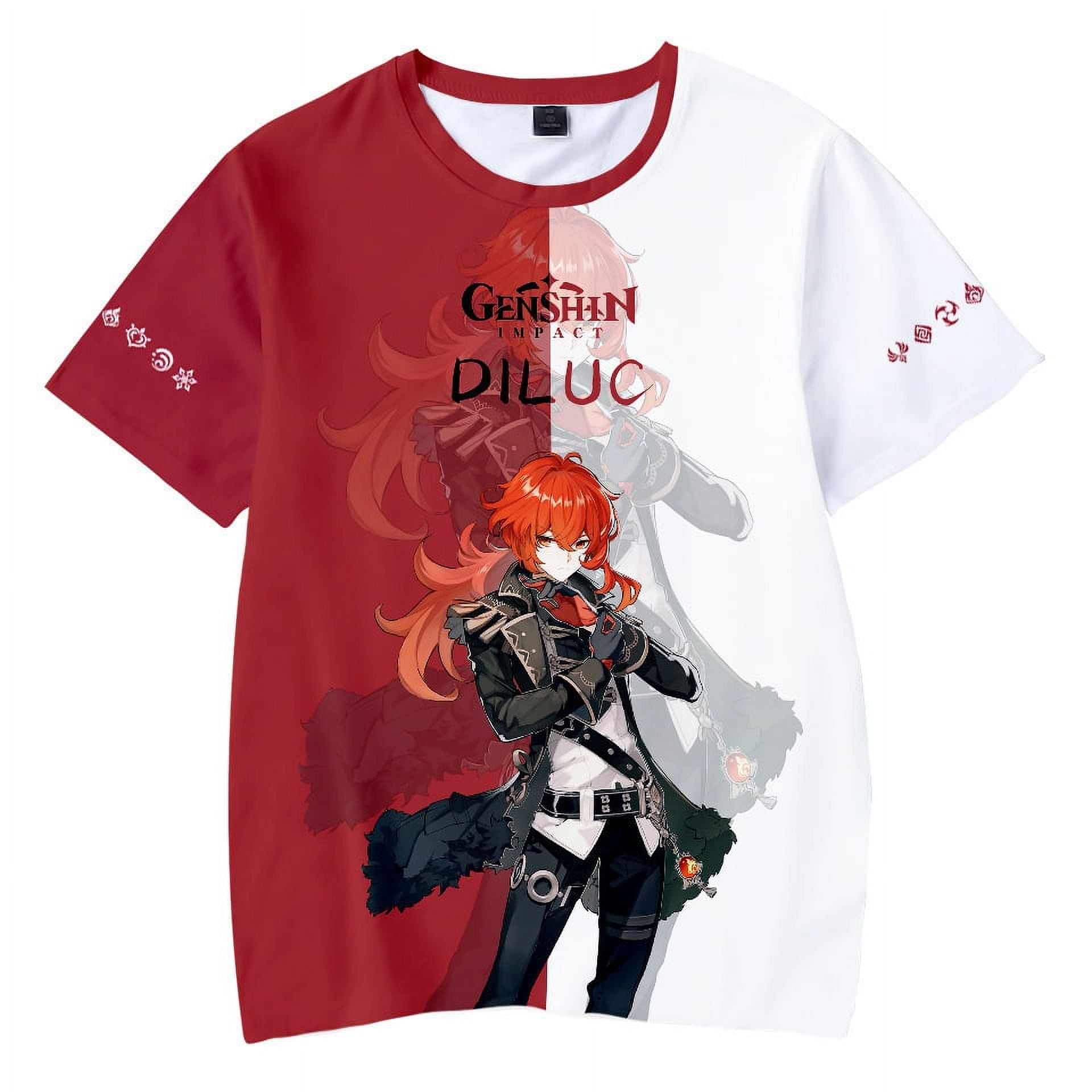 Genshin Impact Shirt 3D Print Tops Men Women Unisex Costume Game Anime ...