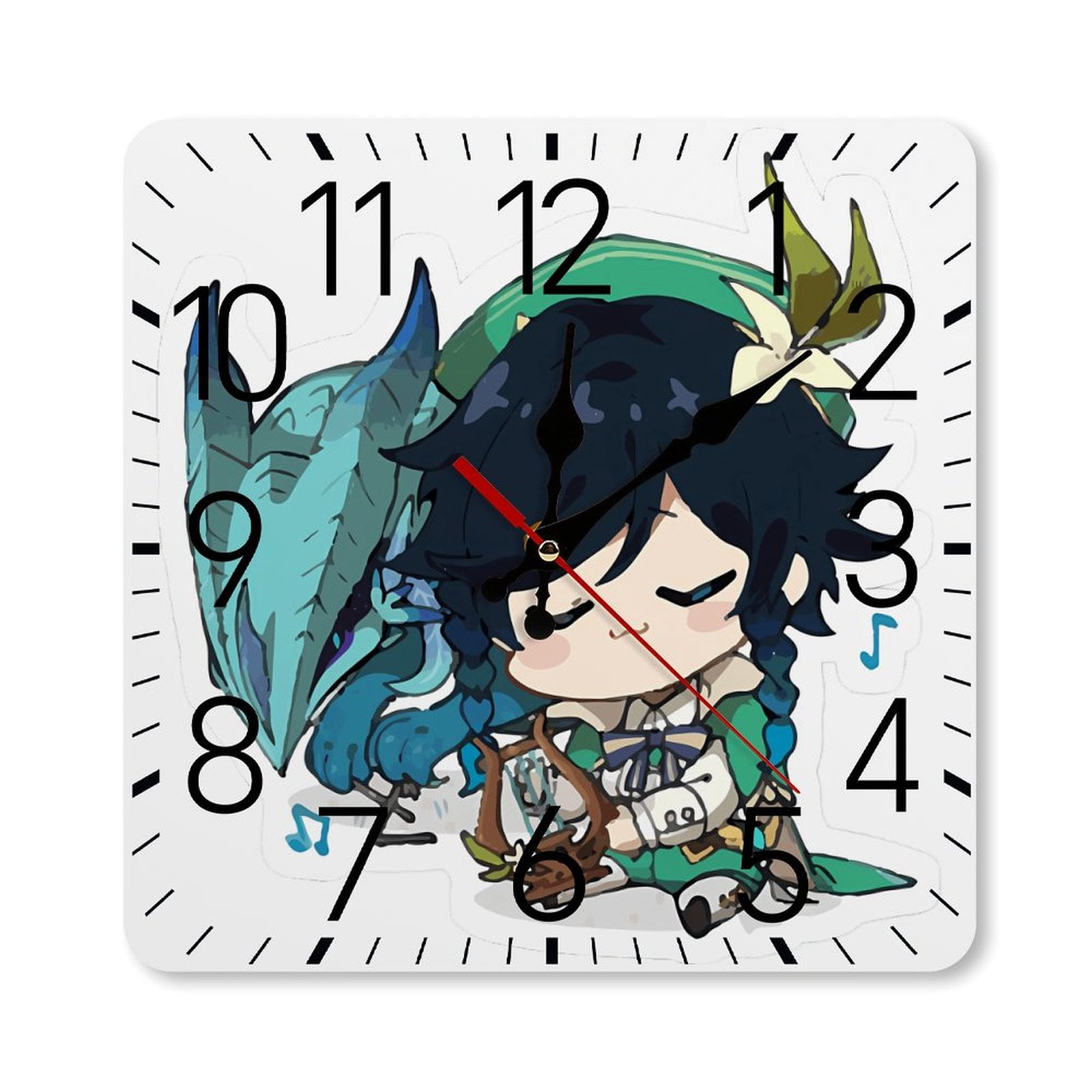 Genshin Impact Square Wall Clock With Scale For Living Room And Bedroom ...