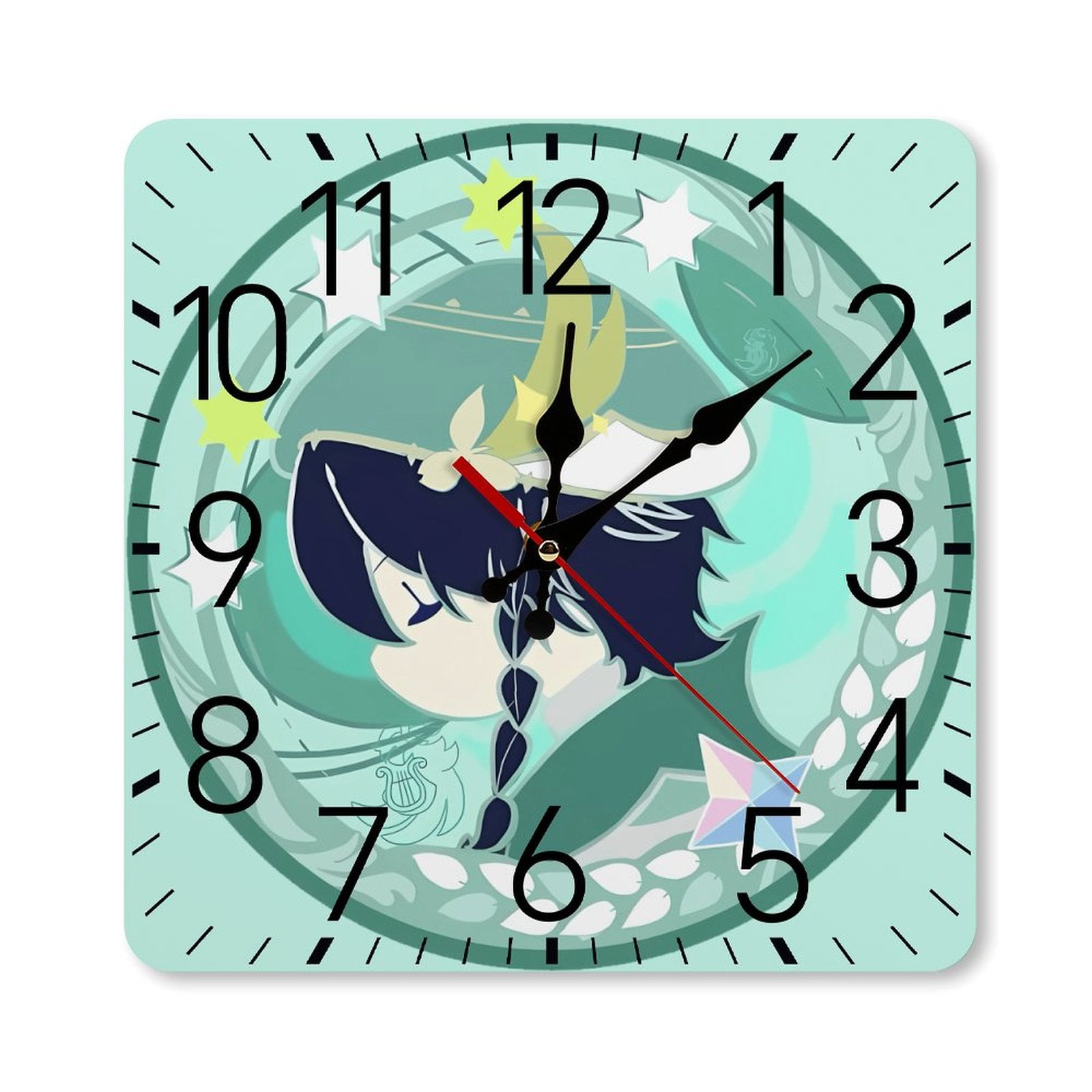Genshin Impact Square Wall Clock With Scale For Living Room And Bedroom ...