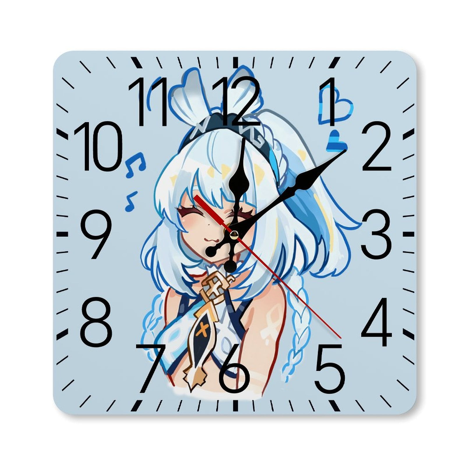 Genshin Impact Square Wall Clock With Scale For Living Room And Bedroom ...