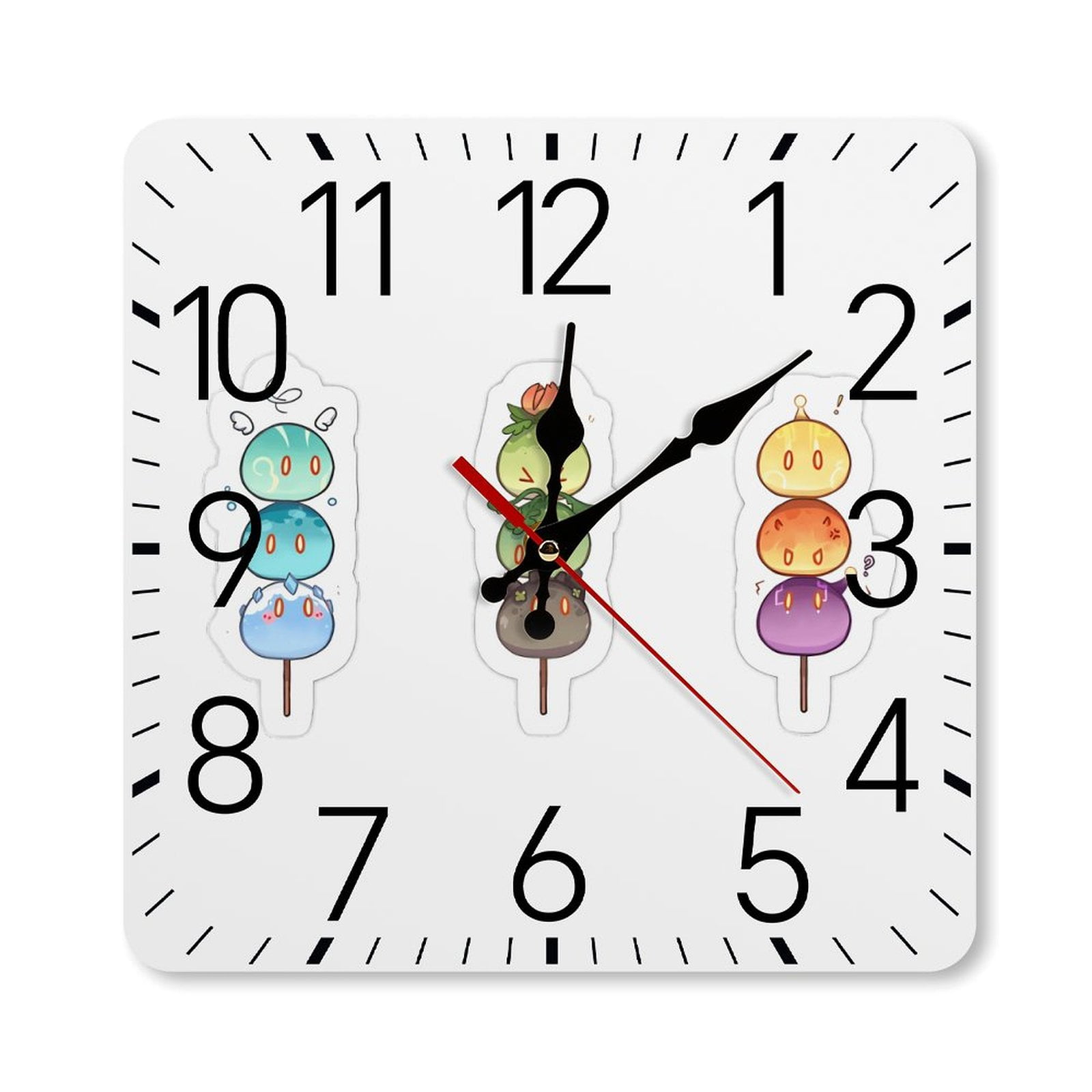 Genshin Impact Square Wall Clock With Scale For Living Room And Bedroom ...