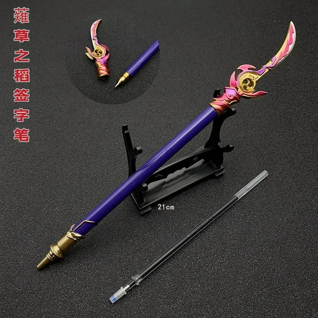 Genshin Impact Sword Pen Anime Metal Weapon Desk Accessories Kawaii Toy ...