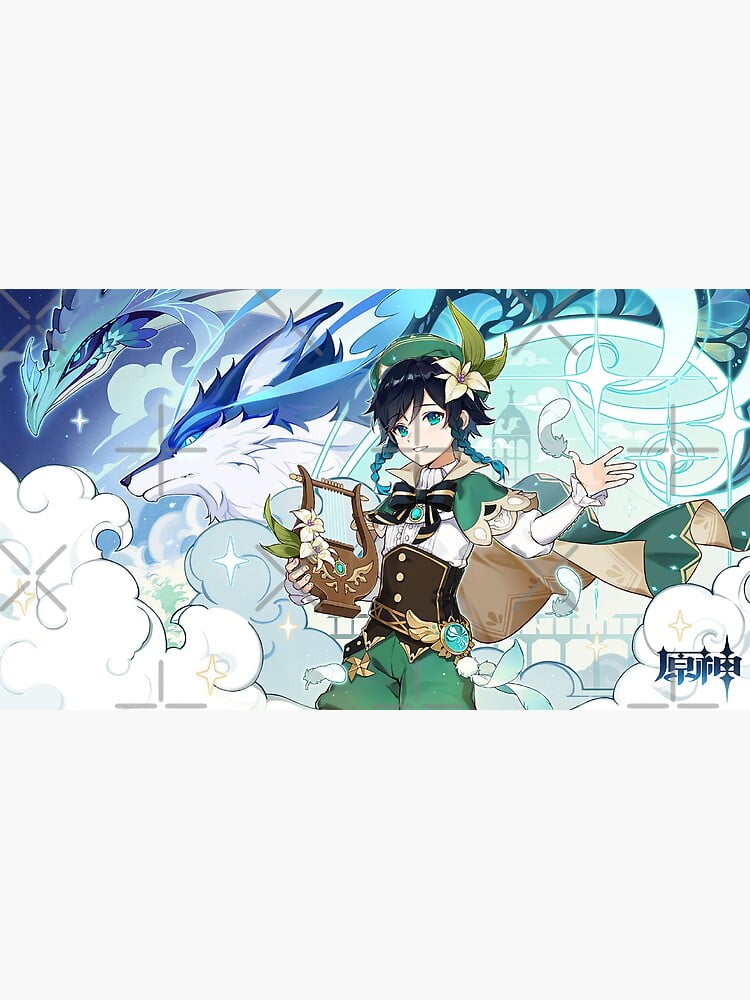 Genshin Impact - Venti, Dvalin and Wolf of The North Official Artwork ...
