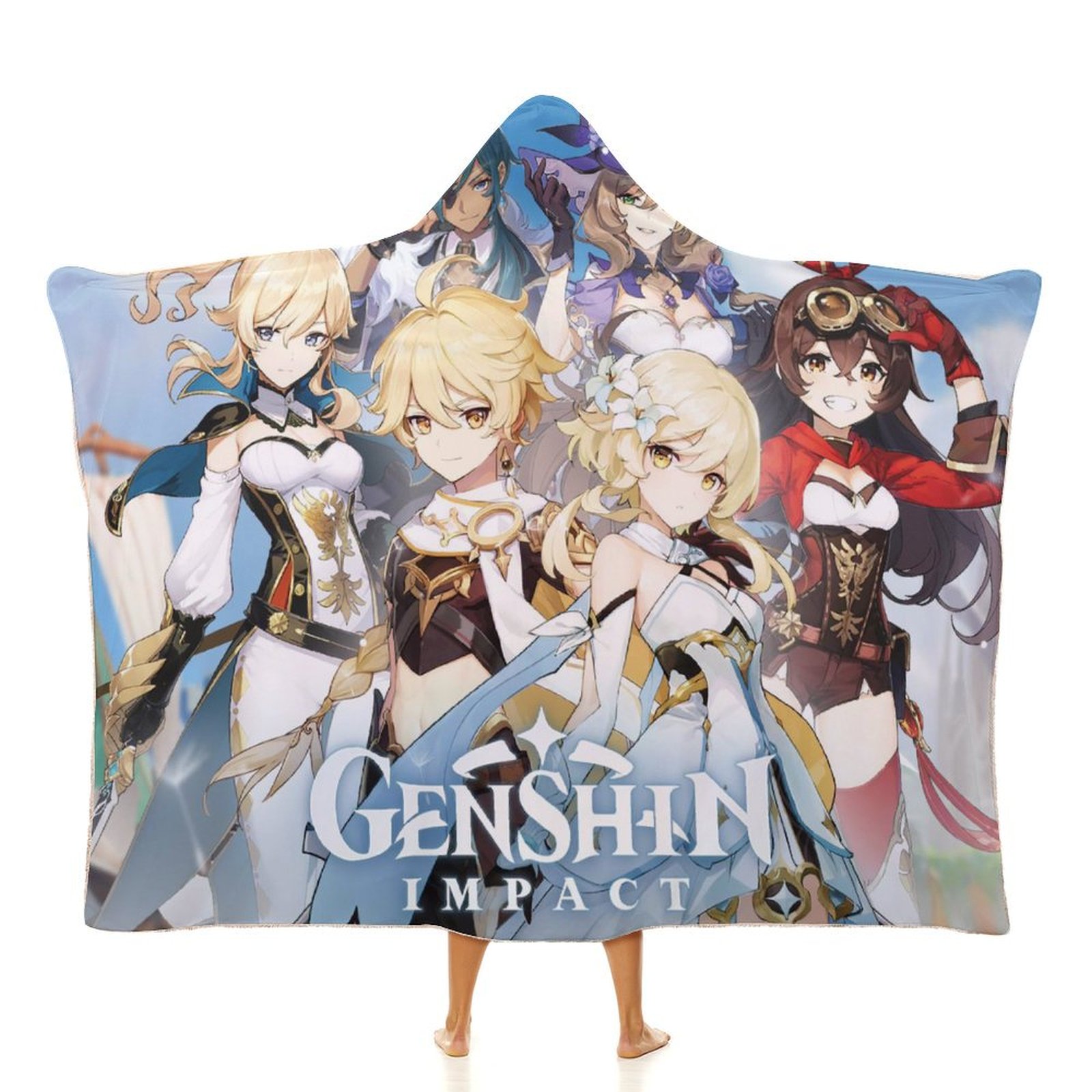 Genshin Impact Wearable Blanket Cloak Arctic Velvet Hooded Blanket Soft ...