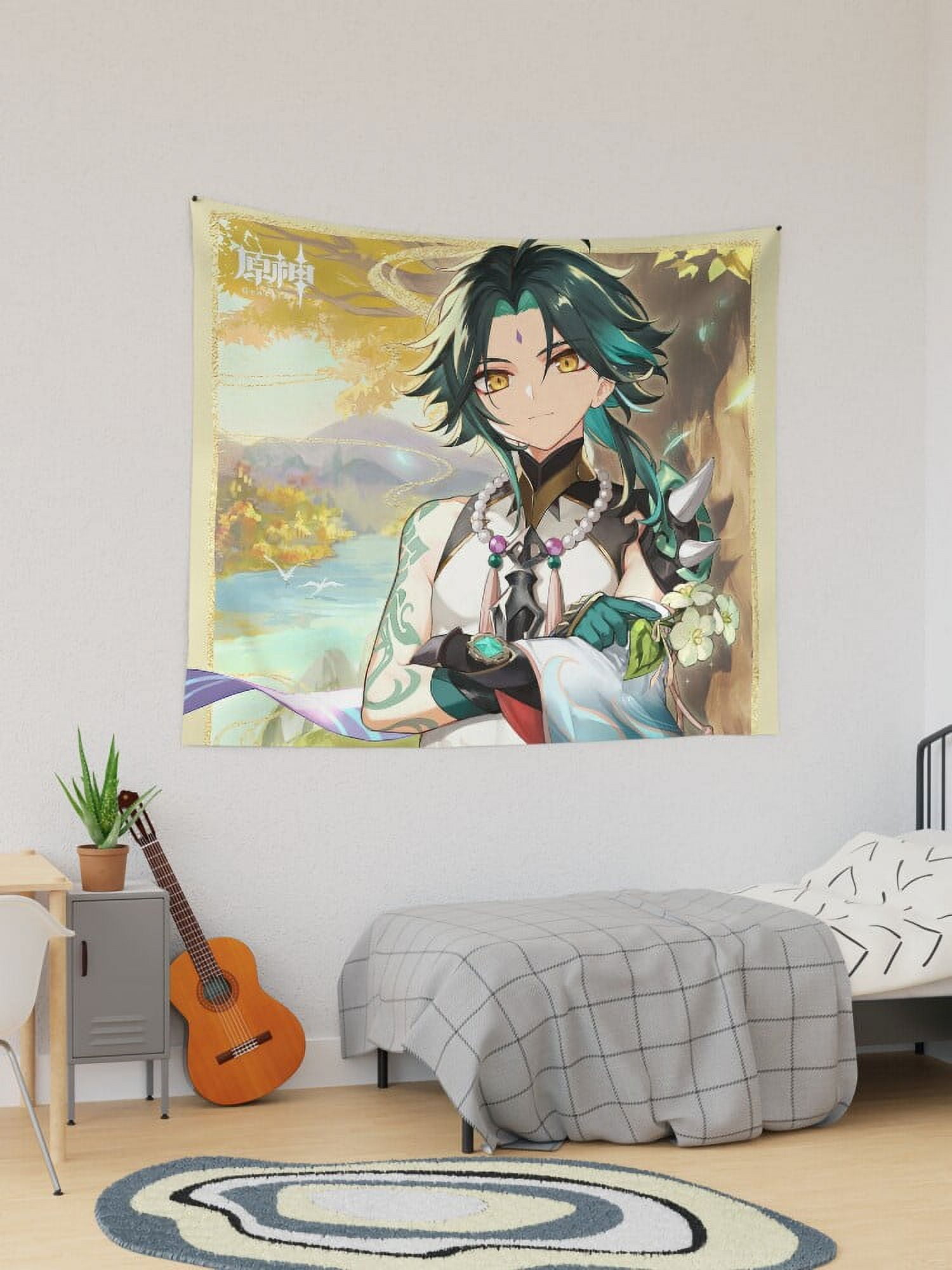 Genshin Impact - Xiao Birthday Official Artwork 2021 Tapestry Tapestries Wall Decor Backdrop for ...