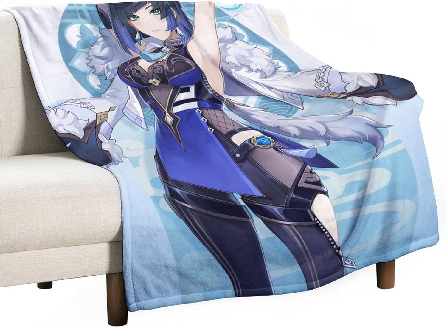 Genshin Impact Yelan Anime Blanket 80"60" Super Soft Flannel Throw for ...