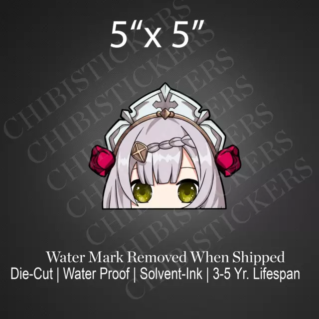 Genshin Noelle Silver Hair Anime Vinyl Stickers Waterproof Sticker ...