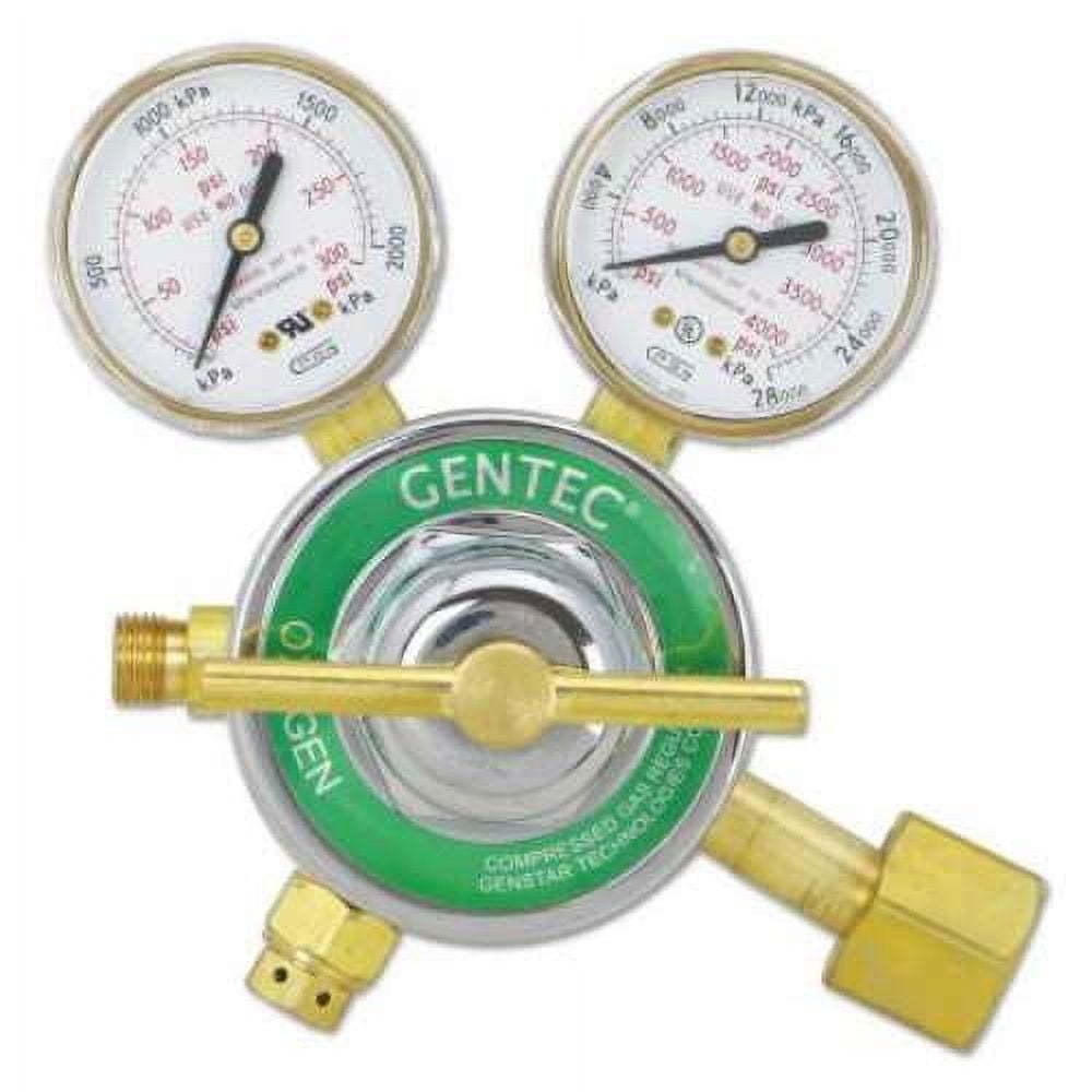 Gentec Single Stage Regulators, Oxygen, CGA 540, 4,000 psi inlet - 1 EA ...