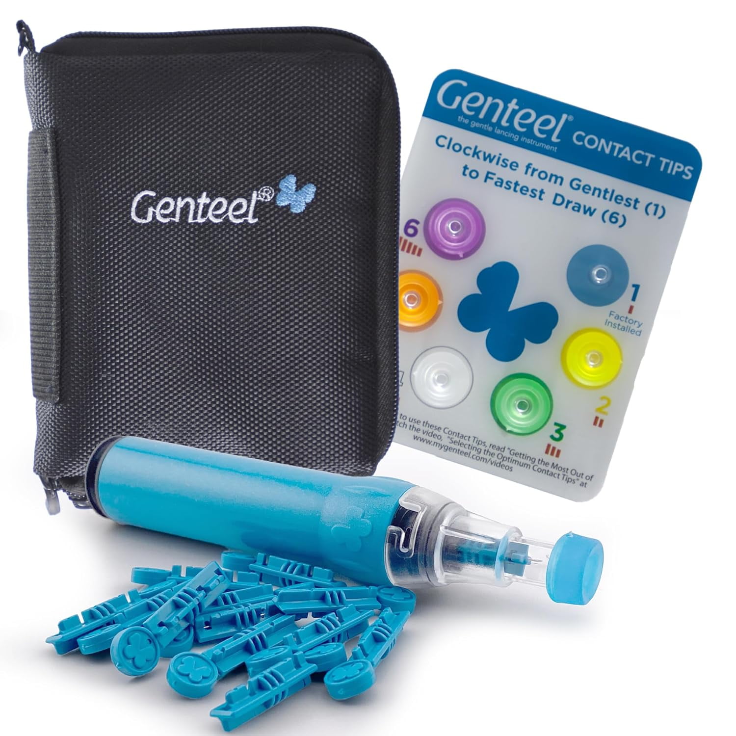 Genteel Plus - No Prick Pain Vacuum Lancing Device for Diabetes Testing ...