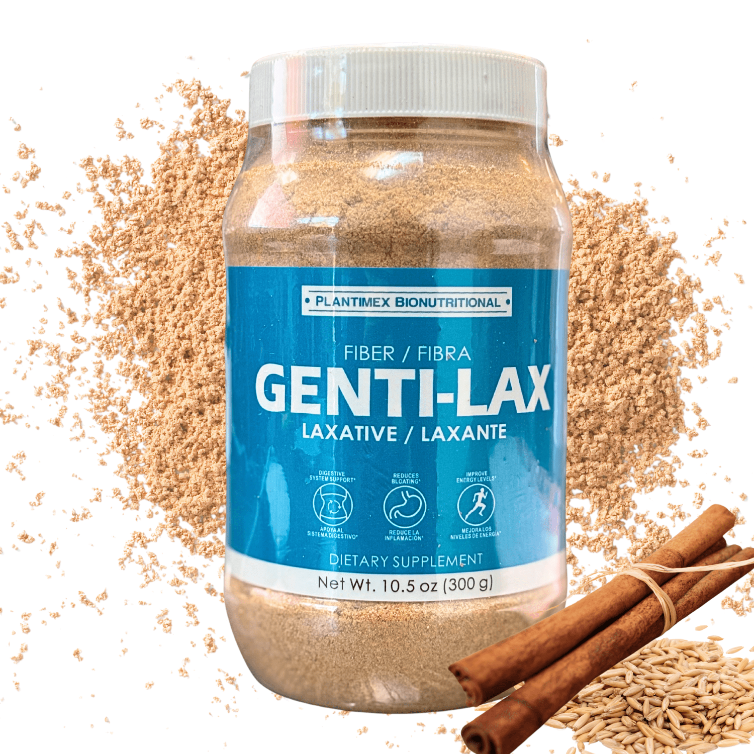 Genti-lax Fiber For Digestive Support and Bloating, 300g, Non-GMO, All ...