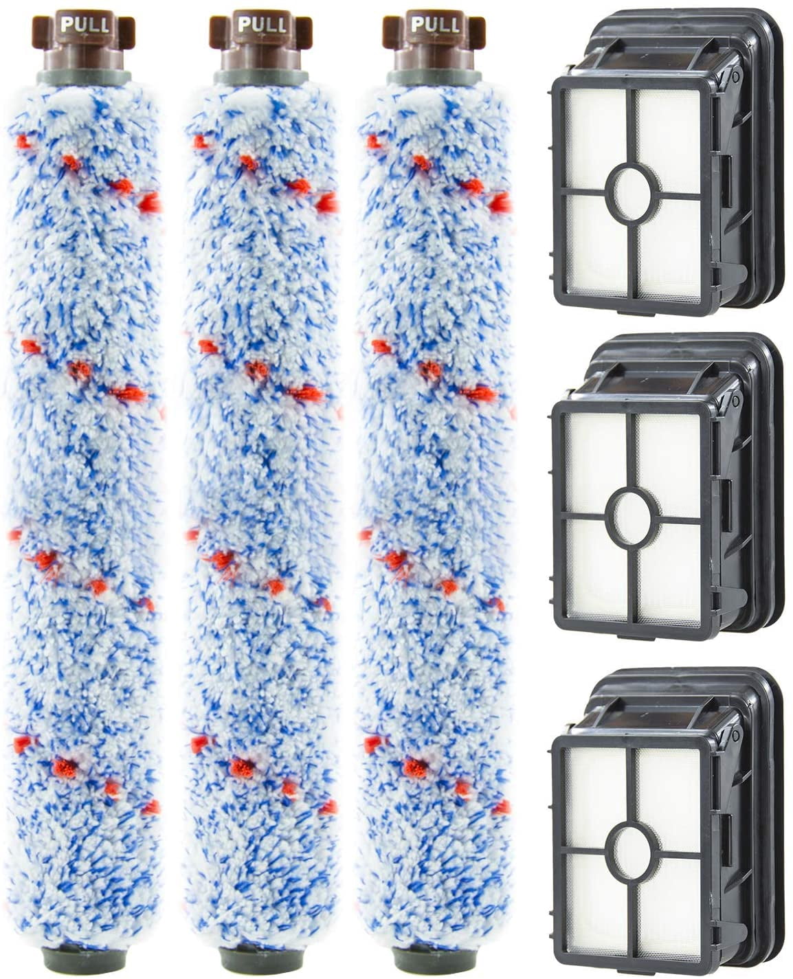 Gentle Clean 3 Pack Multi Surface 1868 Brush Roll and 3 Pack 1866 ...