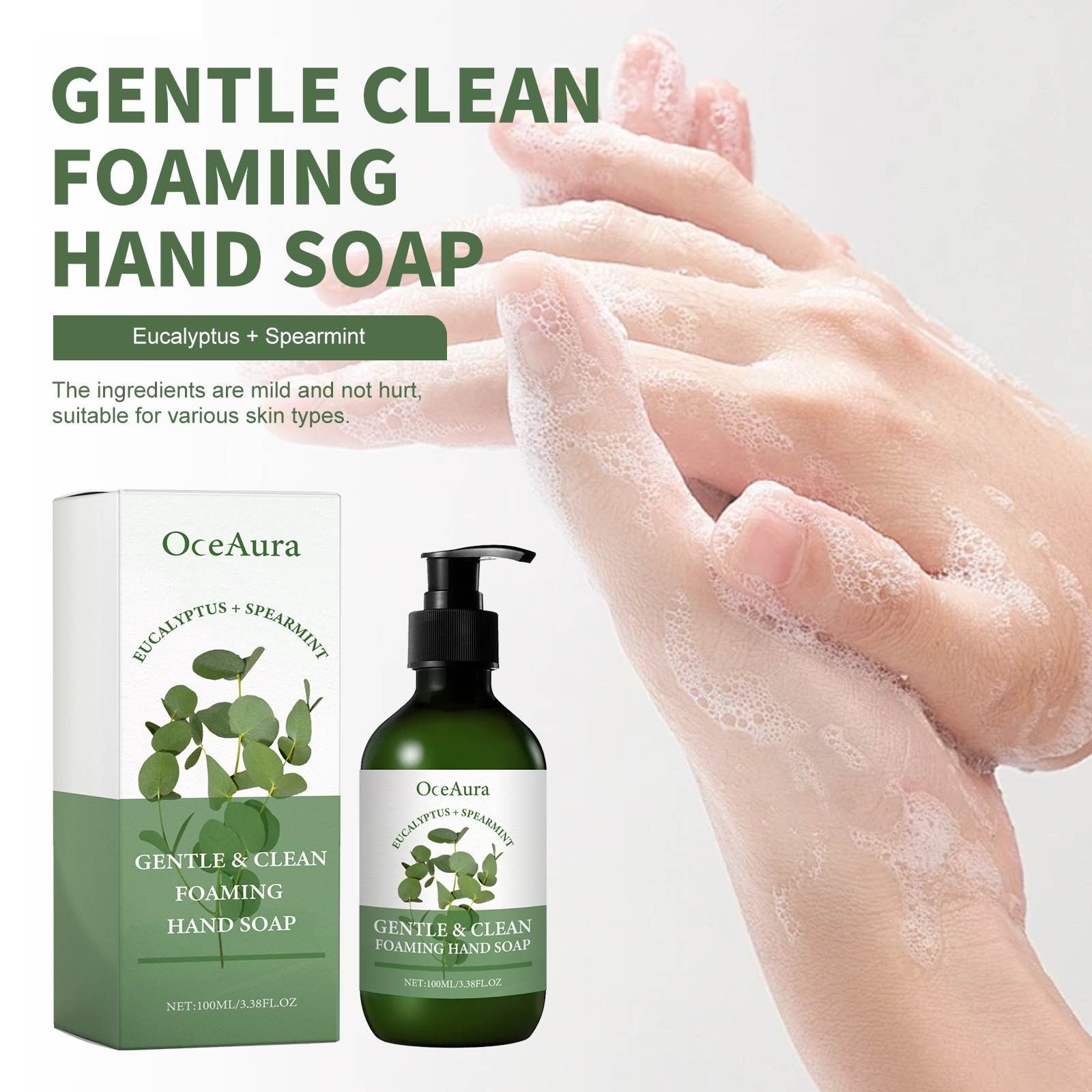 Gentle Clean Moisturizing Foaming Hand Soap with Pump Dispenser, 100ml ...