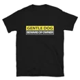 Gentle Dog Immature Pun Humor Graphic Novelty Souvenir Gift Top TShirt ...
