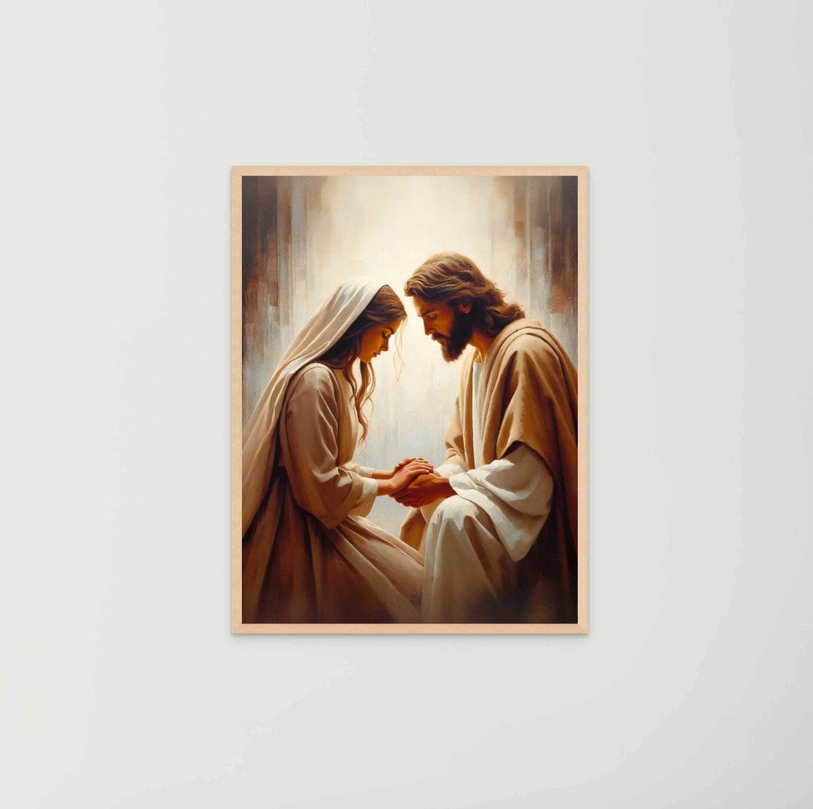 Gentle Faith Christian Art Jesus And Woman Bible Picture Print ...