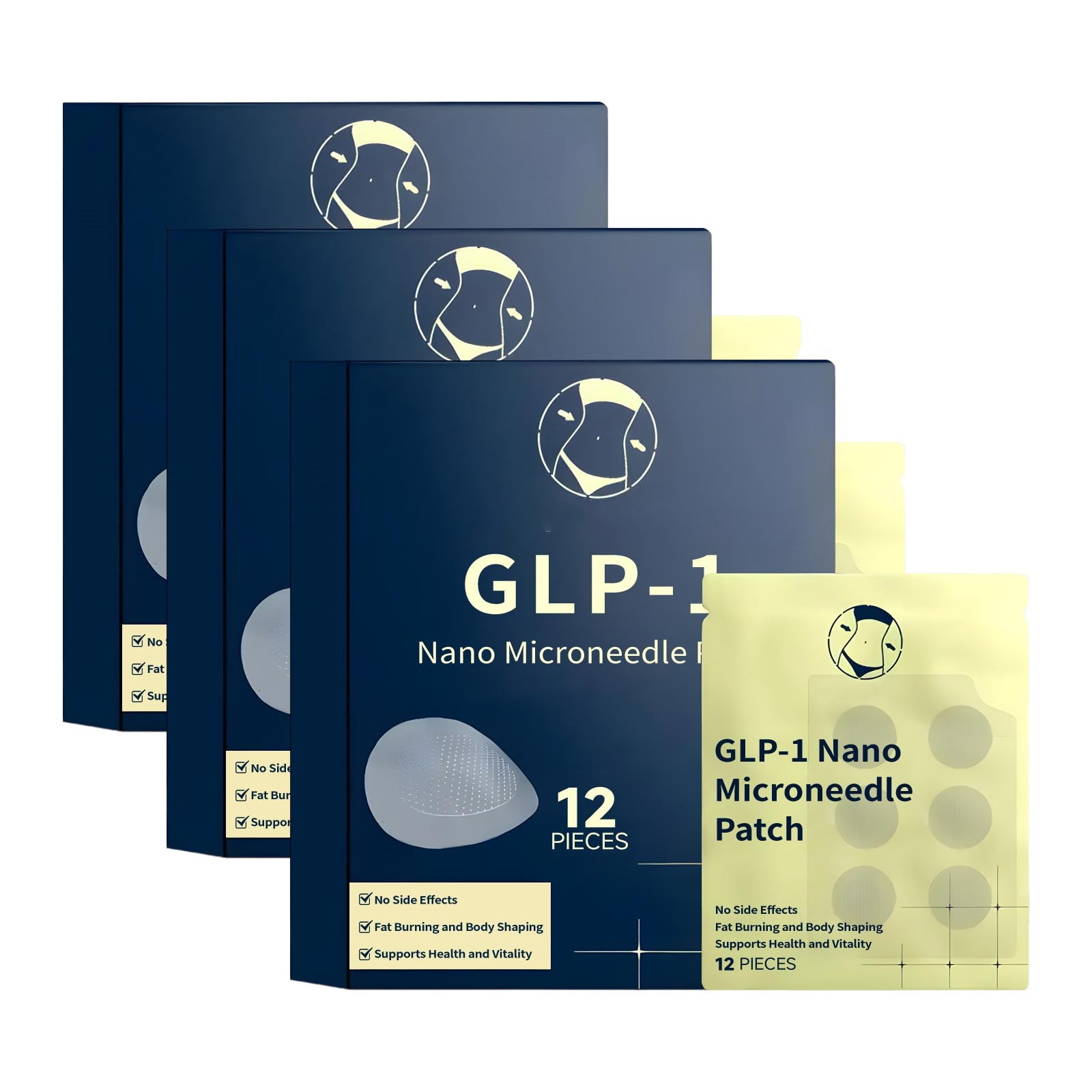 Gentle GLP-1 Nano Microneedlepatch,Firming Skin and Body Shaping Care Patch,Long Lasting ...